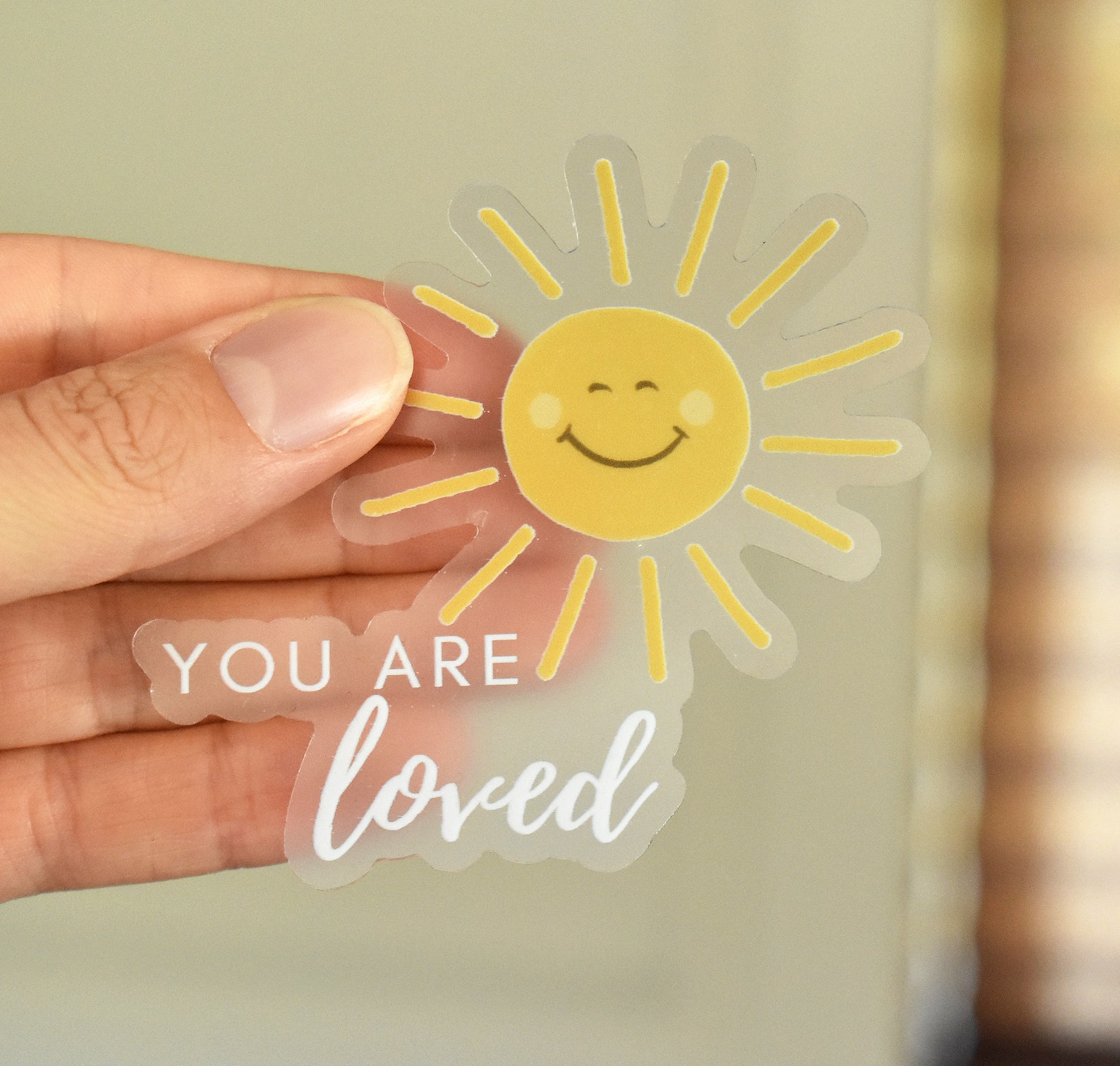 You Are Loved Clear Sticker for Water Bottles, Laptops, Sun Sticker ...