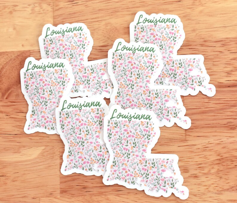 Louisiana Sticker, LA Sticker for Water Bottle, Laptops, Floral ...