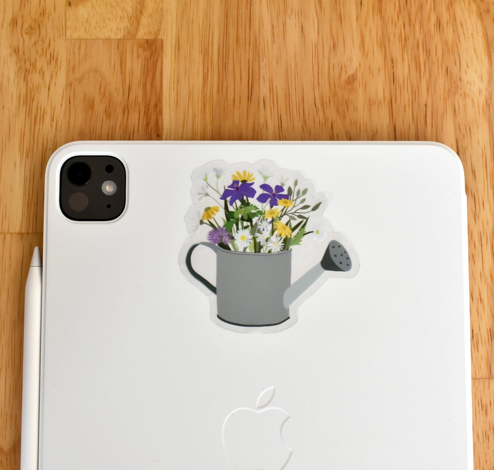 Watering Can Clear Sticker, Flower Sticker, Floral Laptop Sticker ...