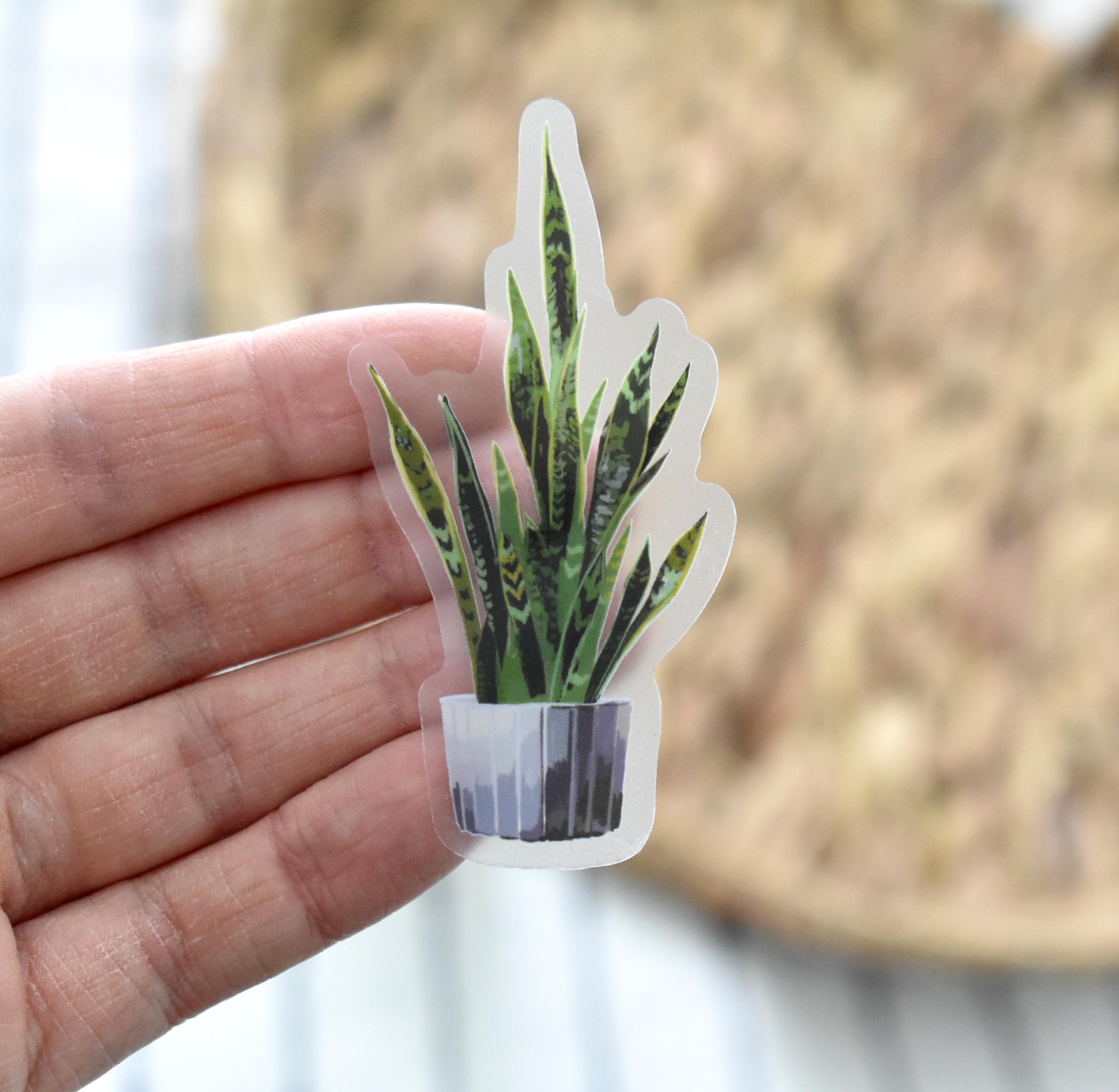 Clear Green Plant Sticker, Plant Lover Sticker for Water Bottle, Home ...