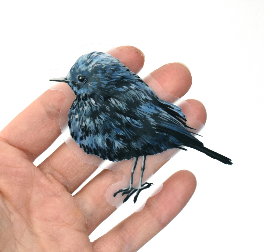 Clear Blue Bird Sticker, Bird Decal for Water Bottle, Laptop, Phone ...
