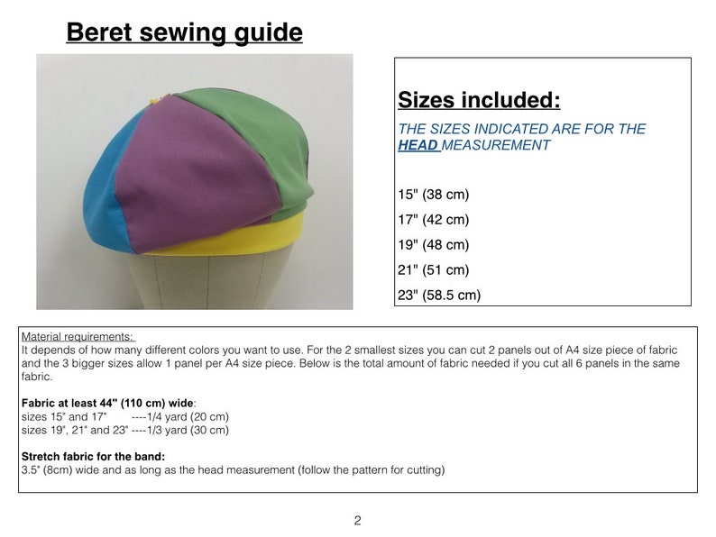 Beret Pattern for Babies Toddlers Children Adults Pdf Pattern Unisex ...
