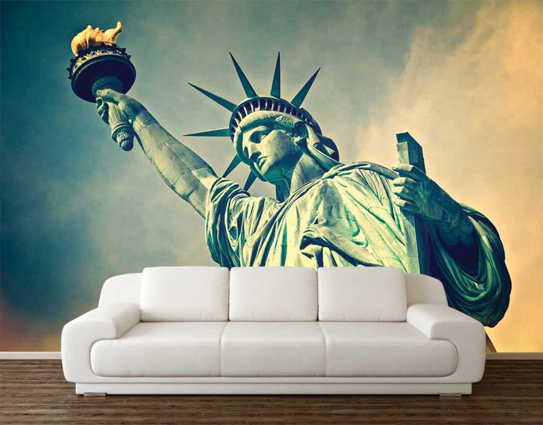 Statue of Liberty Wall Mural, USA WALL COVERING, Liberty Wall Art ...