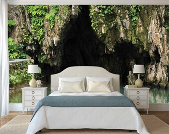 Subtle Mural Wallpaper Landscape Peel and Stick Renters Home - Etsy