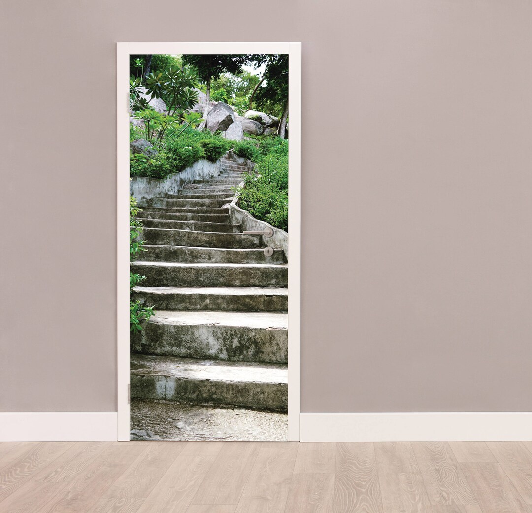 Garden Stairway Door Decal: Self-adhesive Vinyl Decor - Etsy