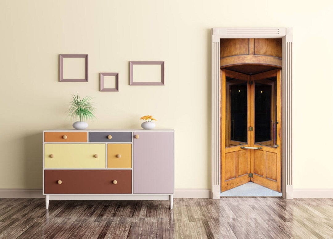 Revolving Door Mural, Peel and Stick Vinyl Door Sticker - Etsy
