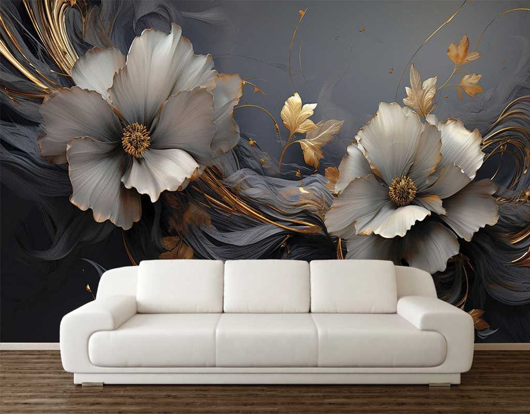 3D FLOWERS WALL ART, 3D Flowers Wall Decor, Floral Prints, Peel and ...