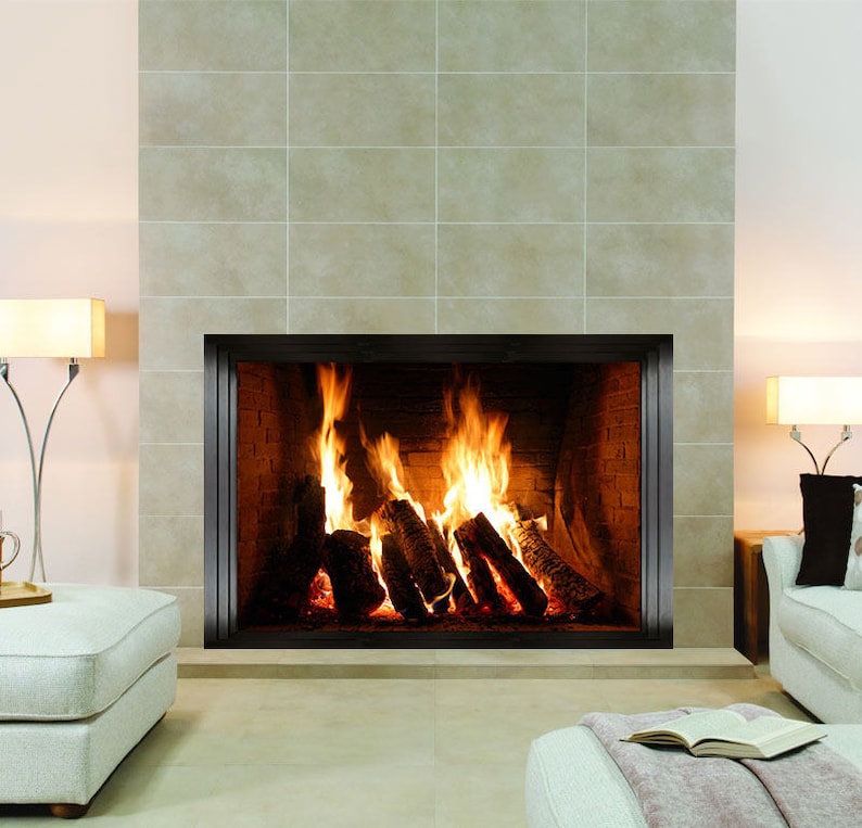 Fireplace Wall Sticker, Wall Mural, Wall Covering, Wall Decal, Wall Art ...