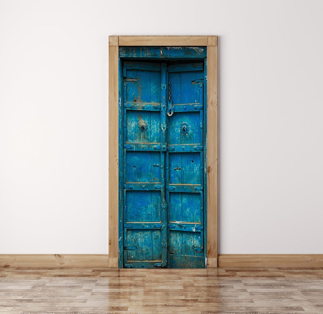 Retro Door Wrap, PEEL AND STICK, Vintage Door Sticker, Rustic Door ...