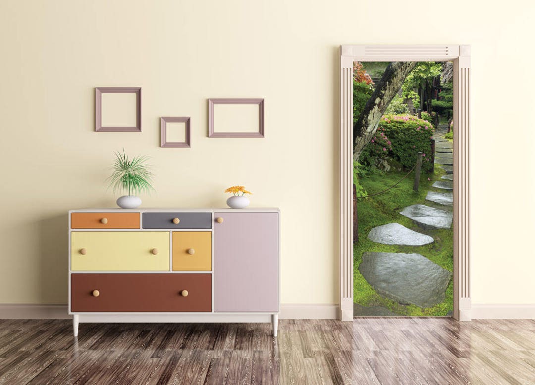 Garden Door Mural, Self Adhesive Door Decal, Self-adhesive Decor, Self ...