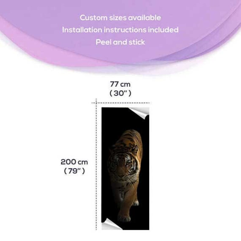 Tiger Door Decal Peel and Stick Vinyl Door Sticker - Etsy