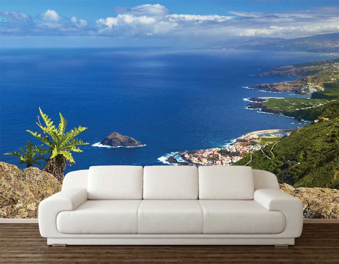 TROPICAL WALL ART, Tropical Wallpaper, Beach Lover Gift, Peel and Stick ...