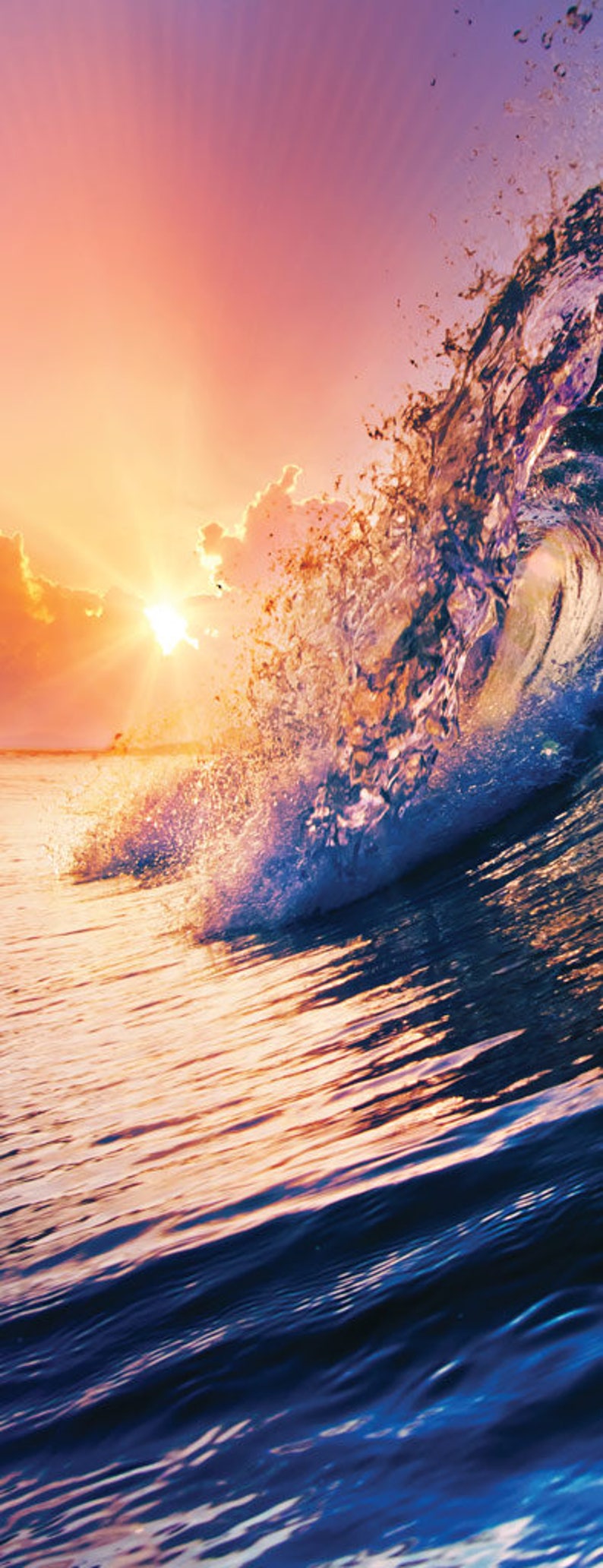 Purple Sunset Door Sticker SURFING DOOR WRAP Wave Door - Etsy