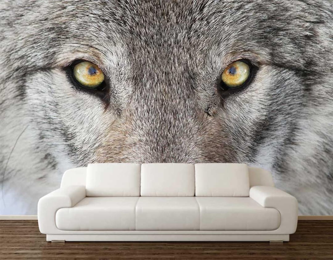 Wolf Wall Art, WOLF WALL DECAL, Wolf Wall Décor, Peel and Stick, Wolf ...