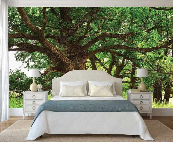 Magic Tree Wall Mural BIG TREE WALLPAPER Forest Wall - Etsy