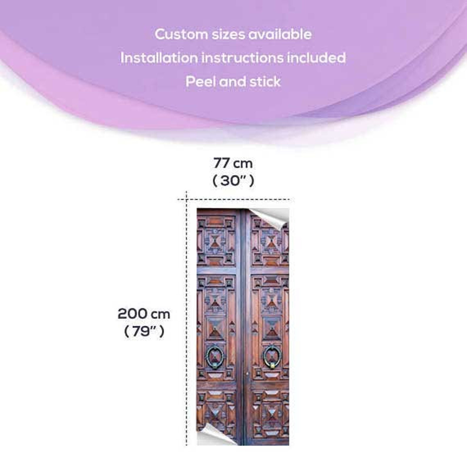 Retro Door Decal Peel and Stick Vinyl Door Sticker | Etsy