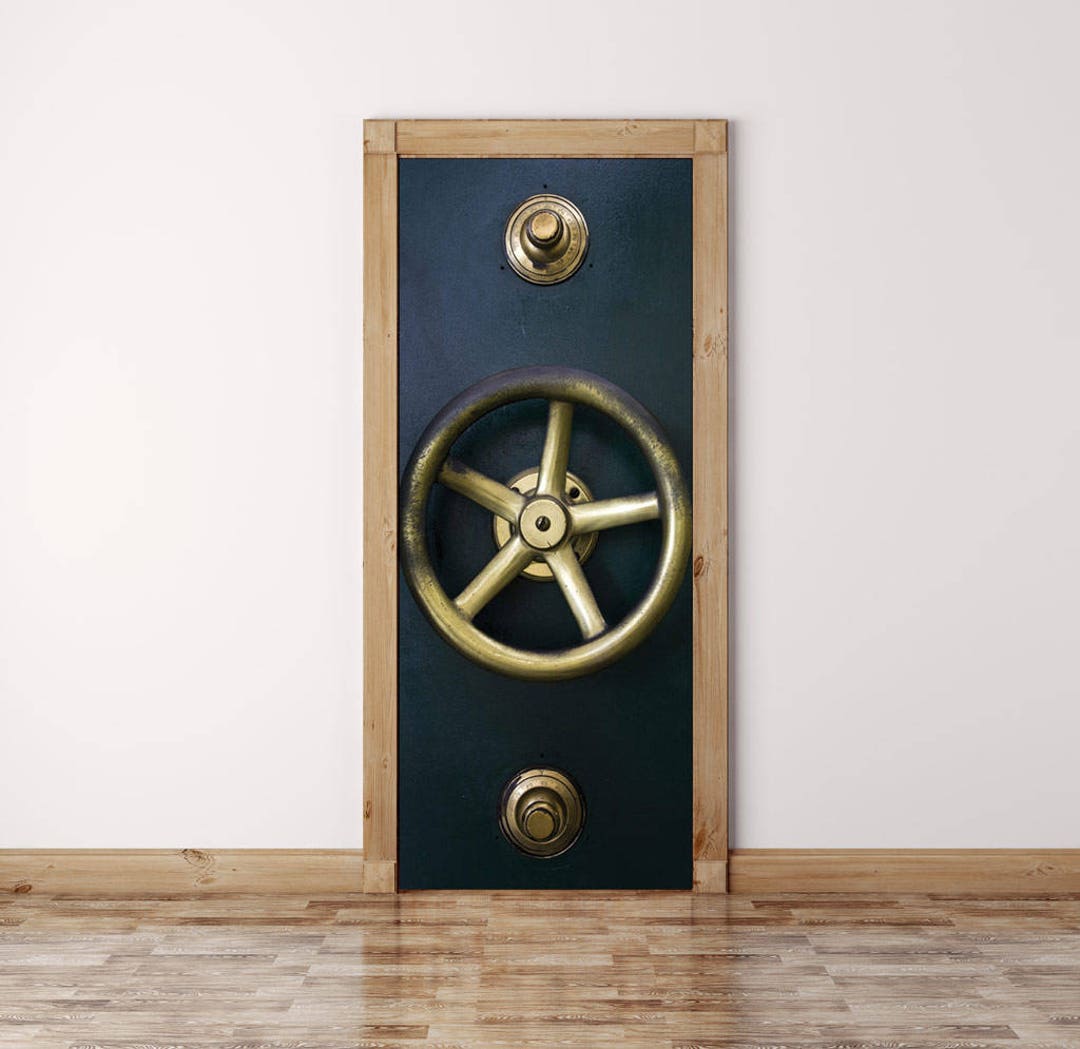 Safe Door Mural, SAFE BOX DOOR Sticker, Vault Door Decal, Peel and ...