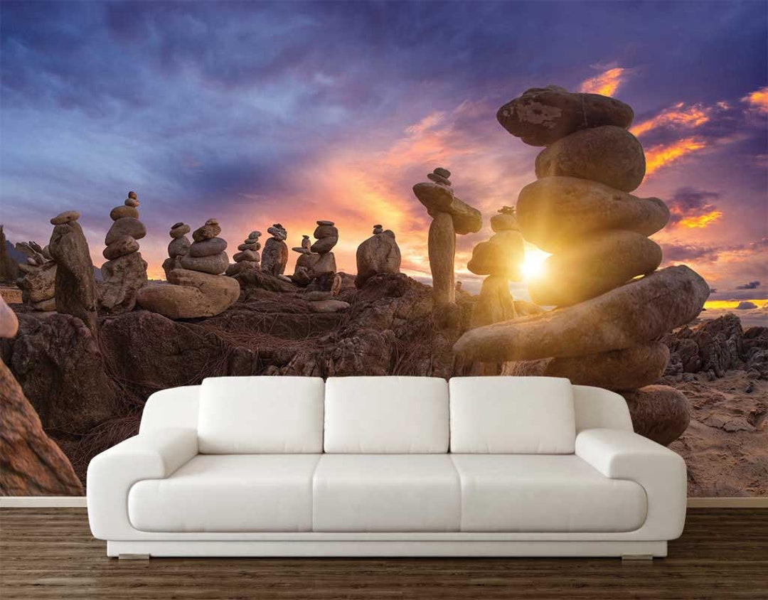 Thailand Art, Zen Decor, ZEN WALL ART, Peel and Stick, Zen Stones, Zen ...