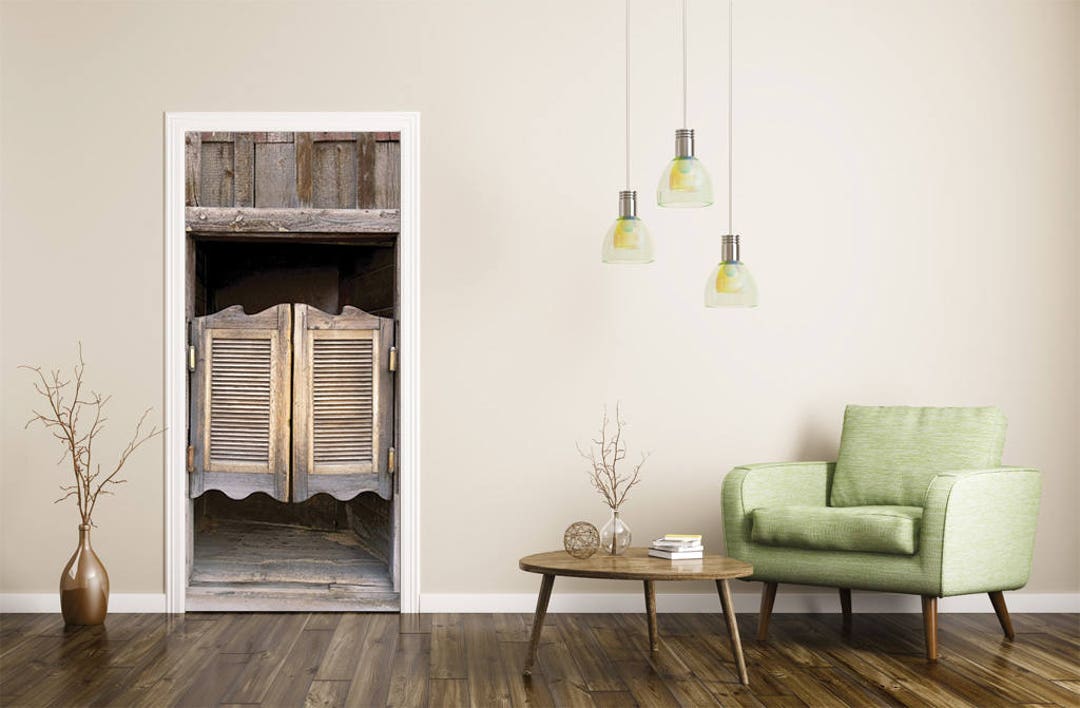 Western Door Mural, Saloon Door Wrap, Peel and Stick, WILD WEST DOOR ...