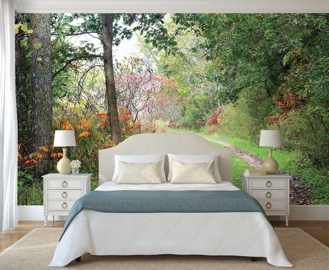 Forest Path Wall Mural: Peel and Stick Nature Print - Etsy