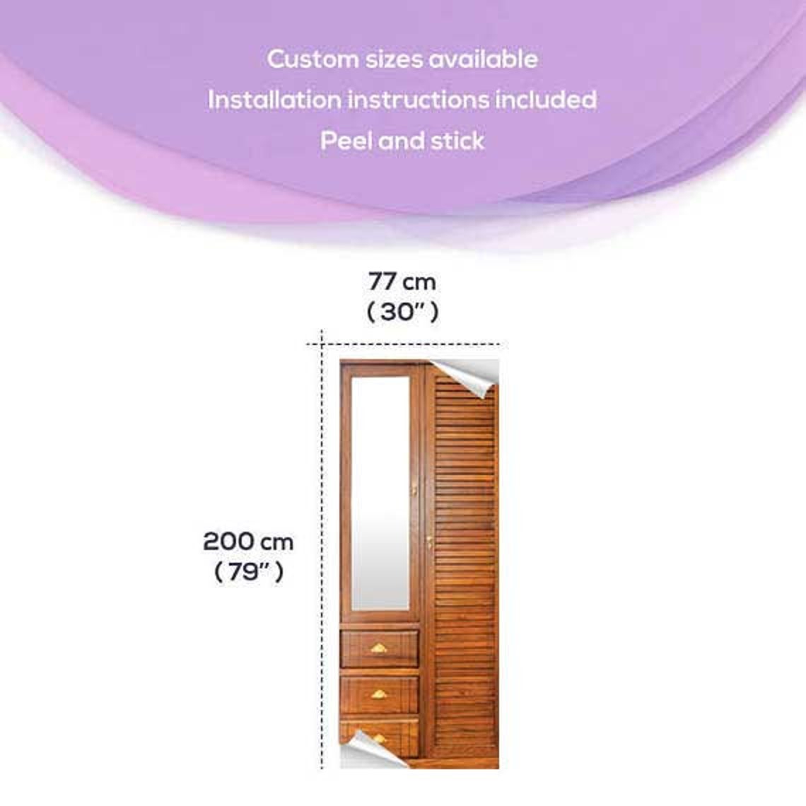 Wardrobe Door Mural Self Adhesive Door Decal Self-adhesive | Etsy