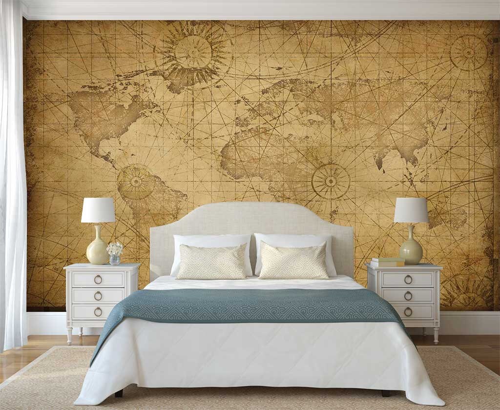 OLD MAP of the World Vintage Map Wall Decor Rustic Wall Art - Etsy UK