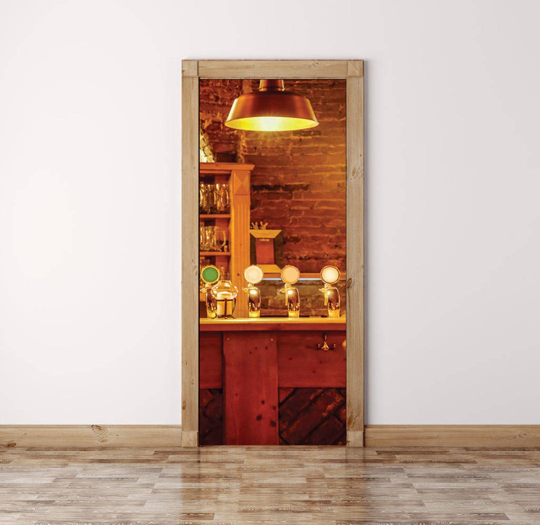 Bar Door Decal, Door Wrap, Self-adhesive Decor, Peel and Stick, Door ...