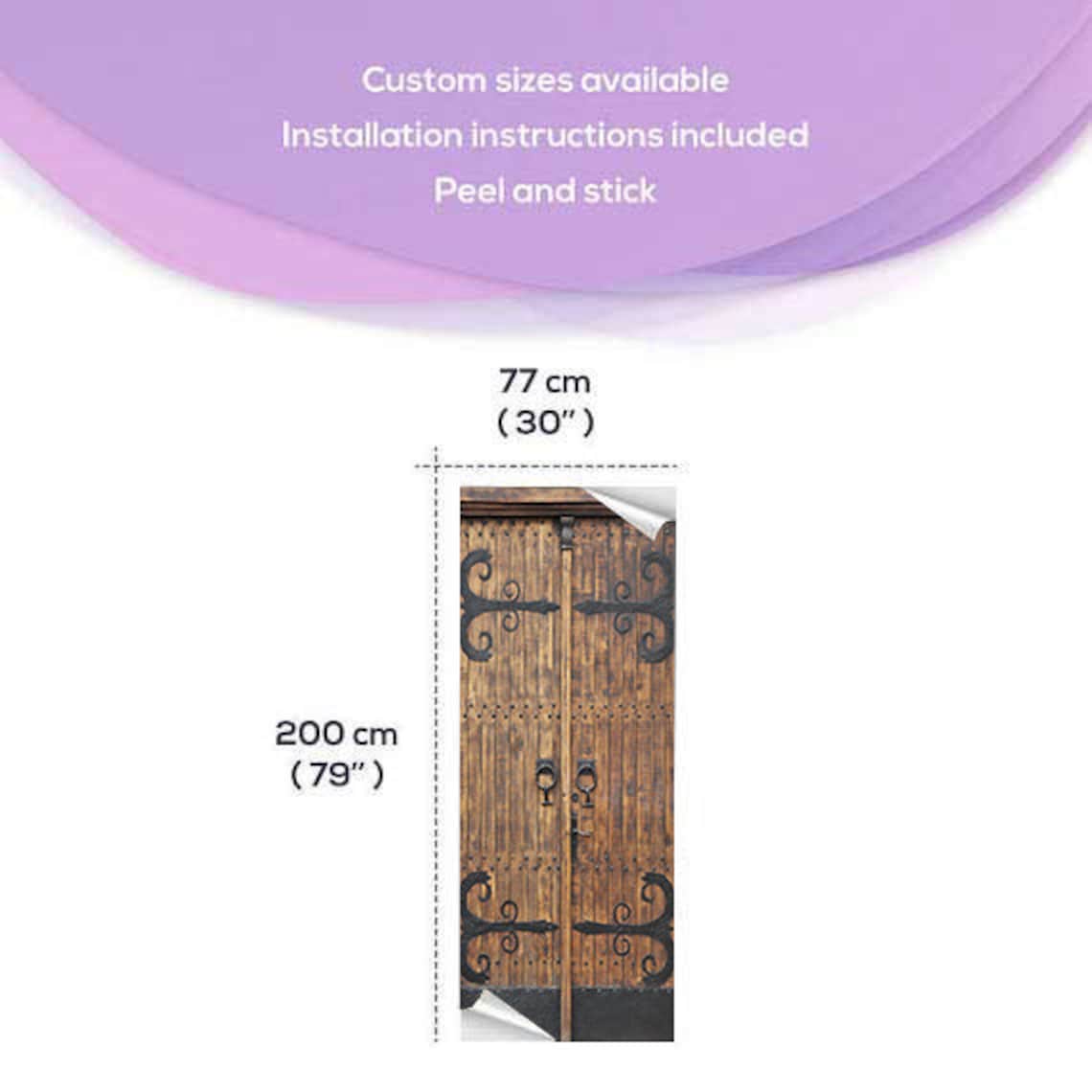 Vintage Wooden Door Sticker: Peel and Stick Mural - Etsy