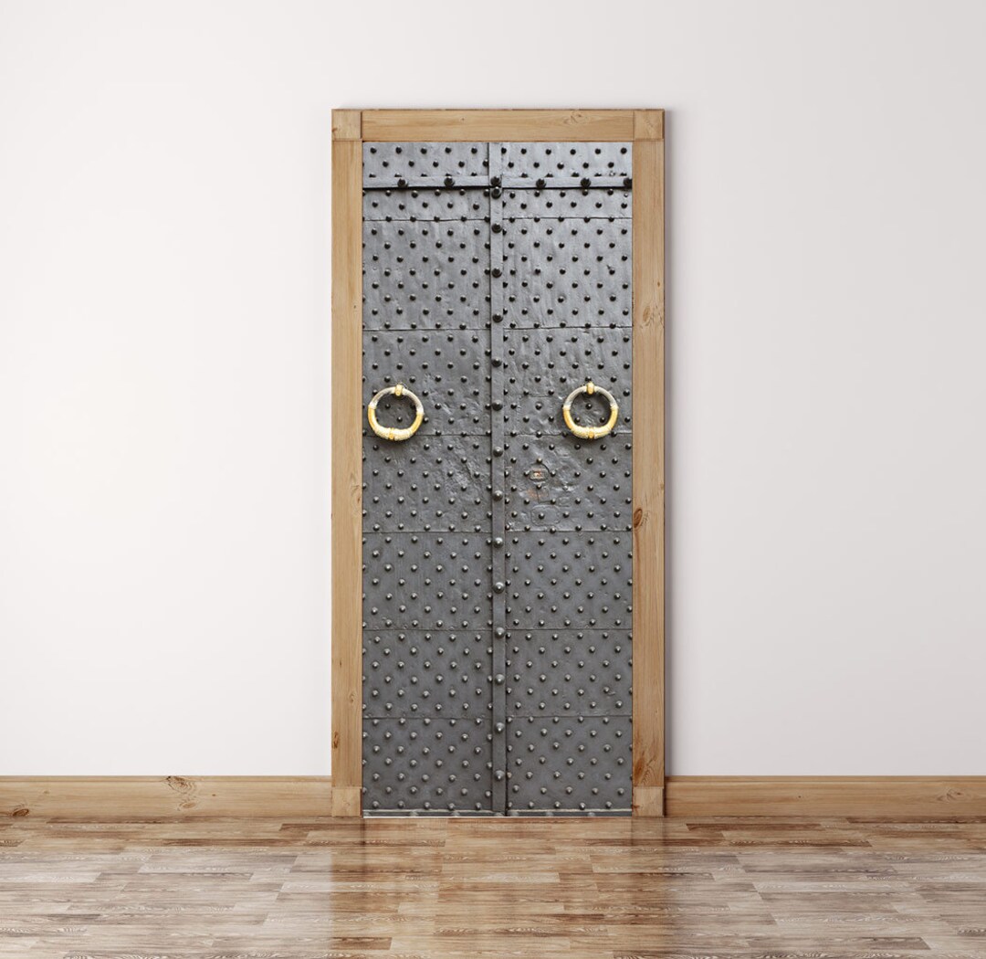 Metal Door Décor, PEEL AND STICK, Vintage Metal Art, Rustic Door ...