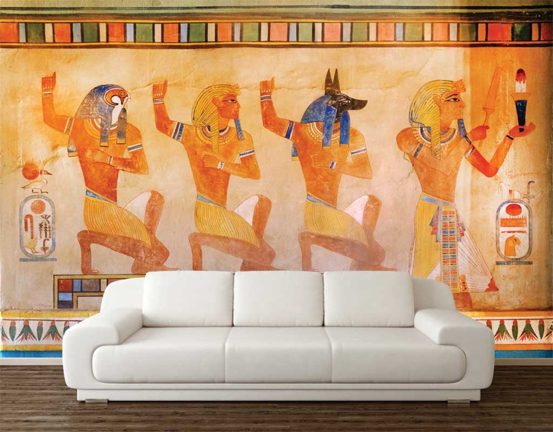 Egyptian Gods Peel and Stick Wallpaper Mural: Pyramid of Giza, Game ...