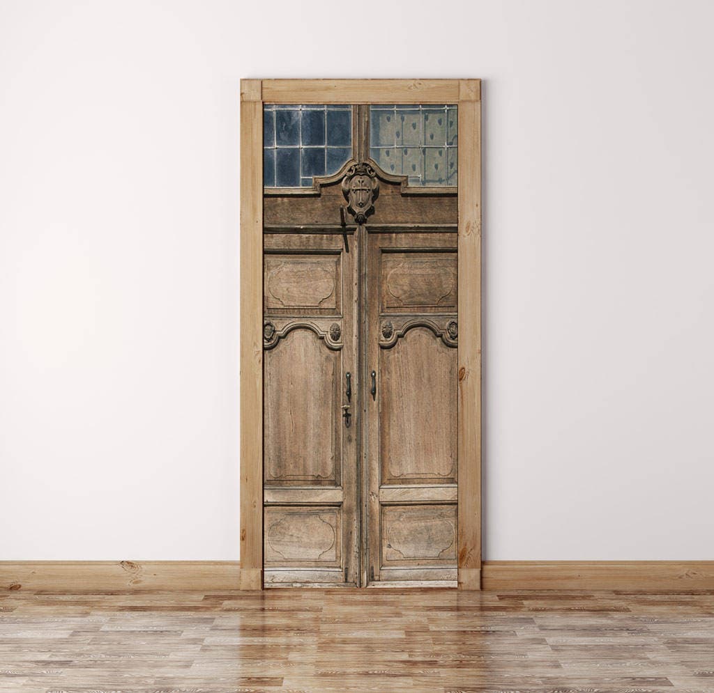 Old Door Mural, Self Adhesive Door Decal Stickers