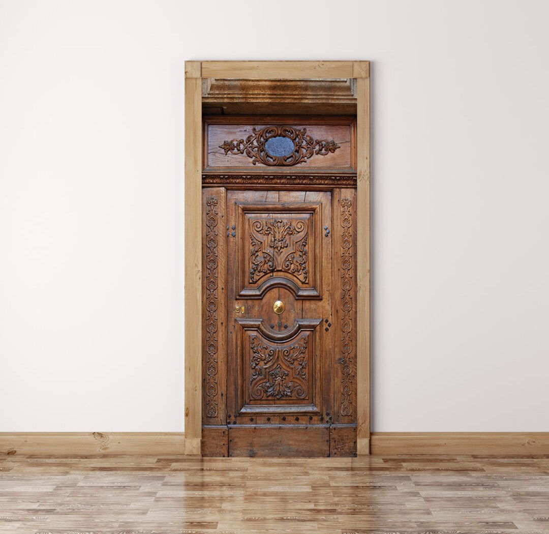 RETRO DOOR WRAP, Antique Door Decal, Ancient Peel and Stick Door Decal ...