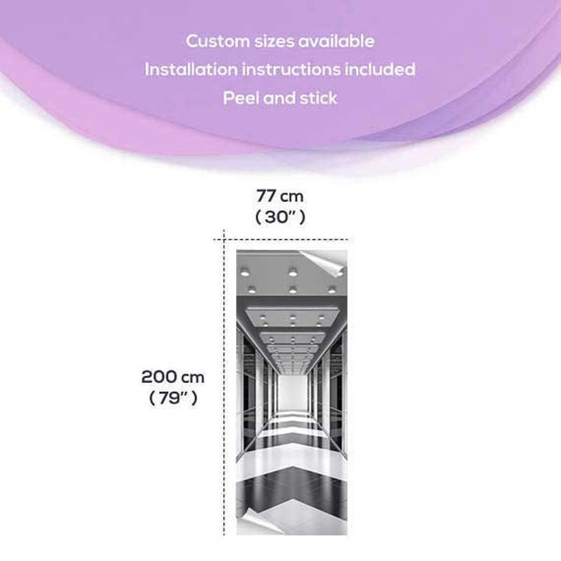 Corridor Door Mural Self Adhesive Door Decal Self-adhesive - Etsy
