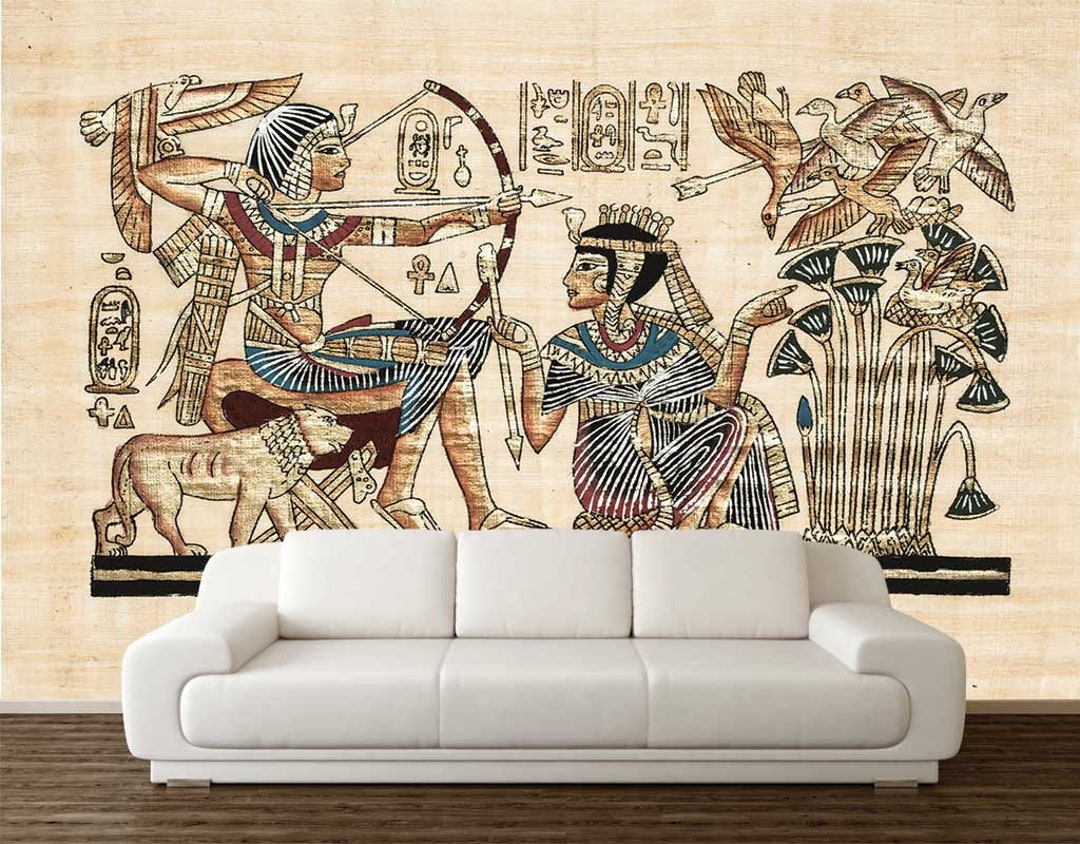 Egyptian Wallpaper, EGYPTIAN WALL COVERING, Hieroglyphs Wall Decor, 3D ...