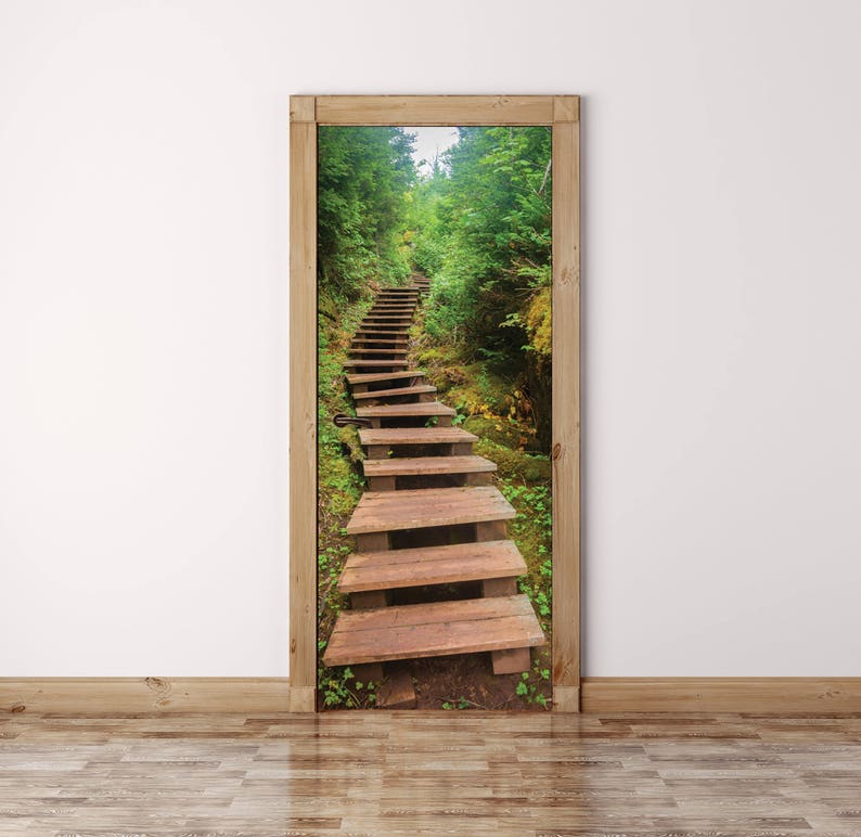 Forest Stairway Door Decal Self-adhesive Decor Peel and - Etsy