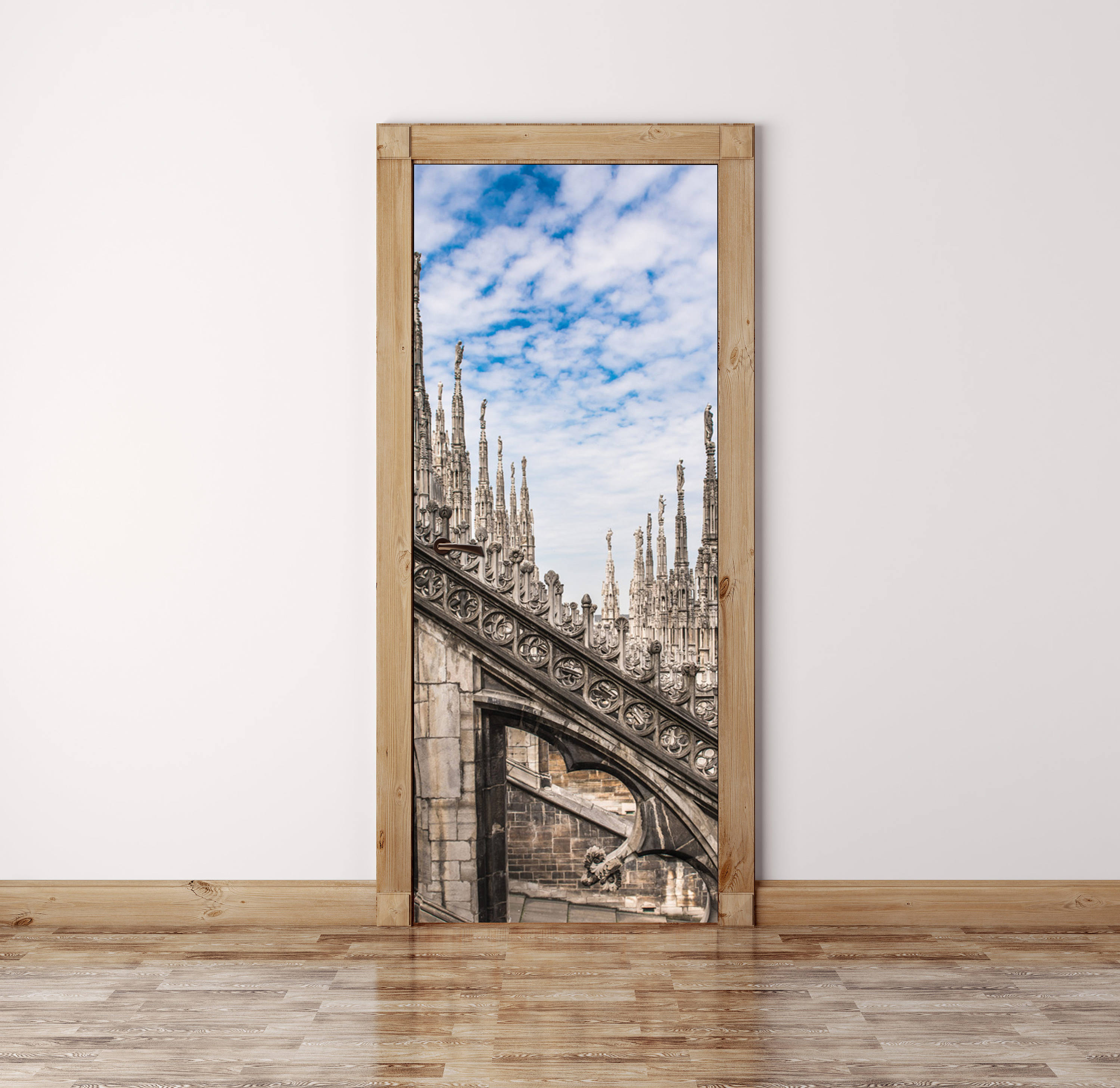 Cathedral Door Mural, ARCHITECTURE DOOR DECAL, Self Adhesive Door Sticker