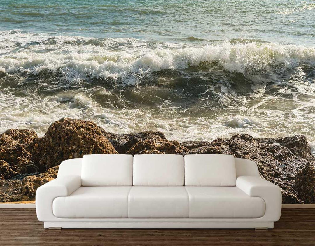 Romantic Wall Decor, CALMING WALL ART, Self-adhesive, Coast Wallpaper ...