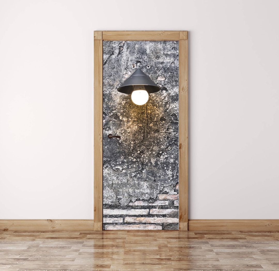 Rustic Wall Door Sticker, Peel and Stick, Door Decal, Self Adhesive ...