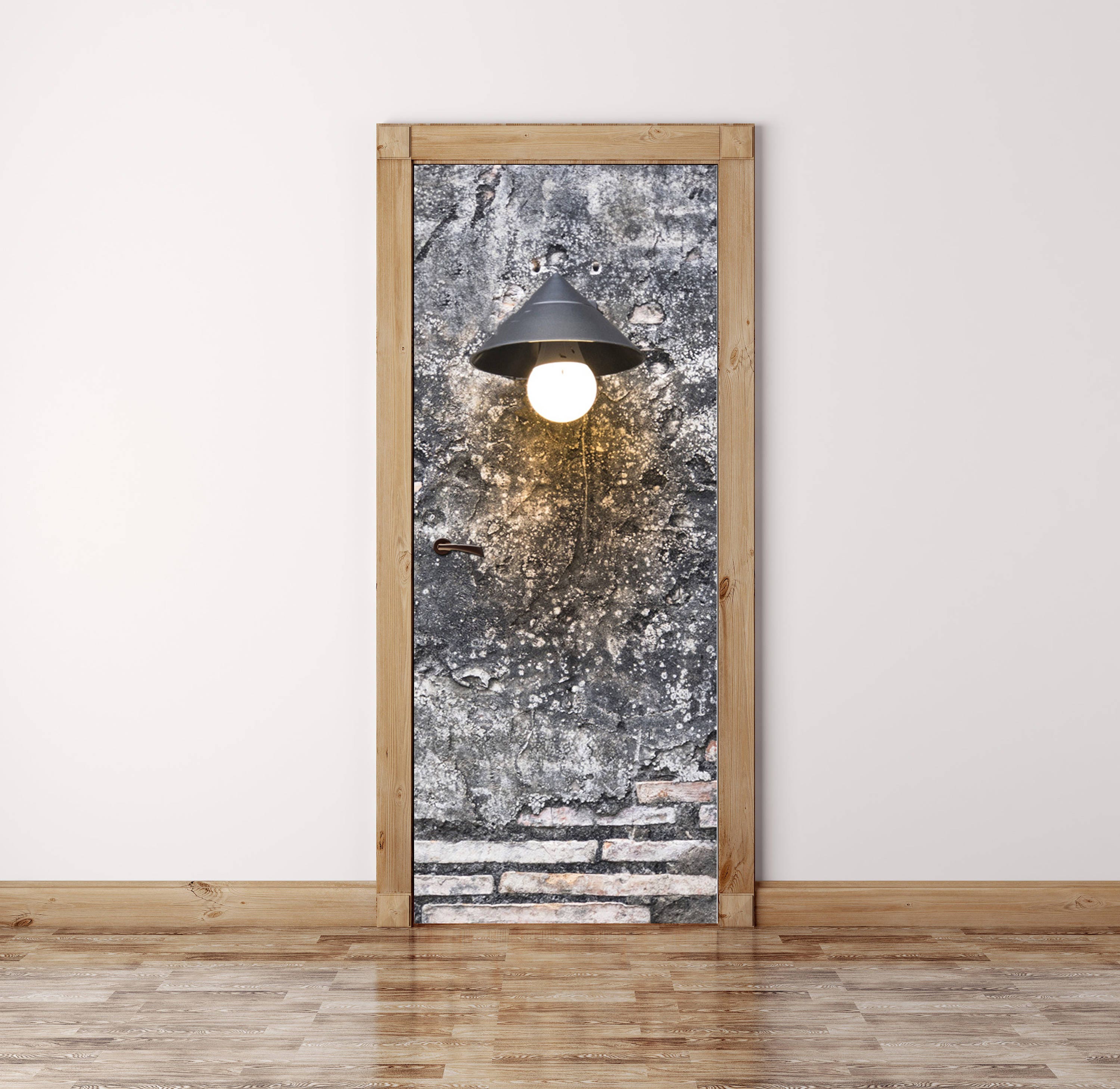 Rustic Wall Door Sticker Peel and Stick Door Decal Self - Etsy