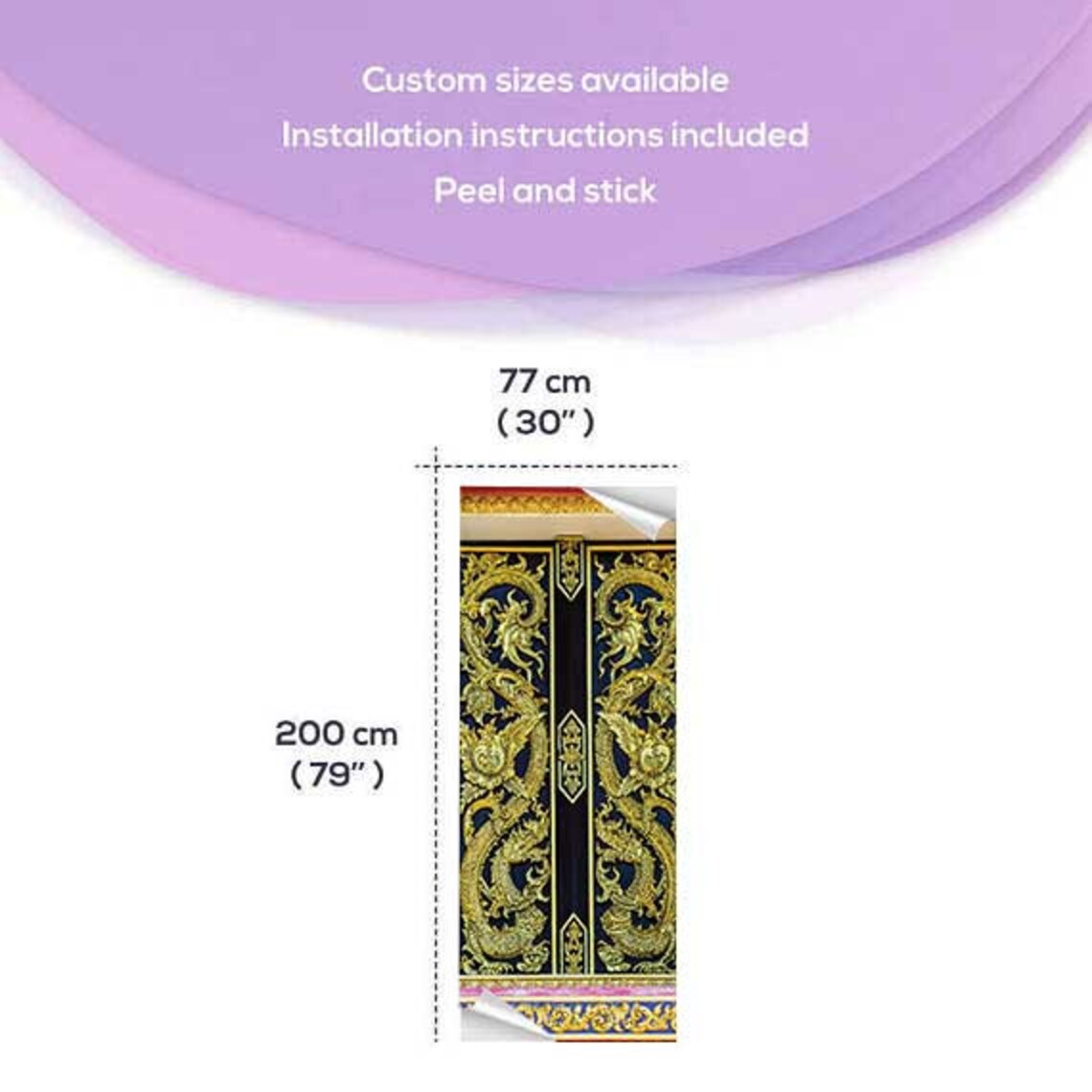 Golden Door Decal Peel and Stick Vinyl Door Sticker - Etsy