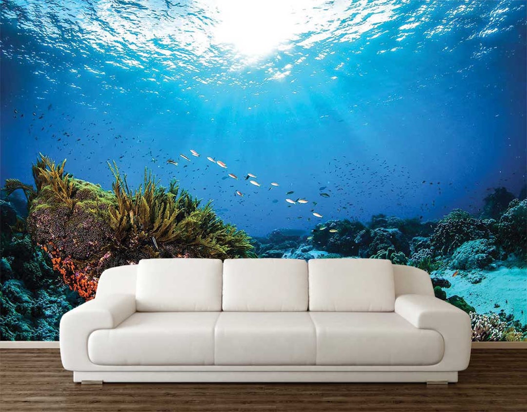 Underwater Wall Decal Romantic Wallpaper Ocean Wallpaper - Etsy