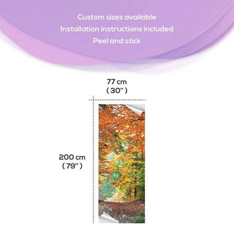 Autumn Door Decal LEAFS DOOR WRAP Self-adhesive Decor Peel | Etsy