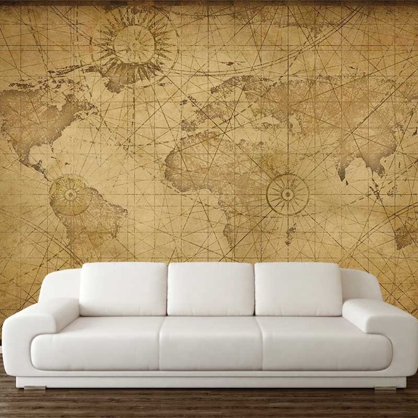 Rustic World Map - Etsy