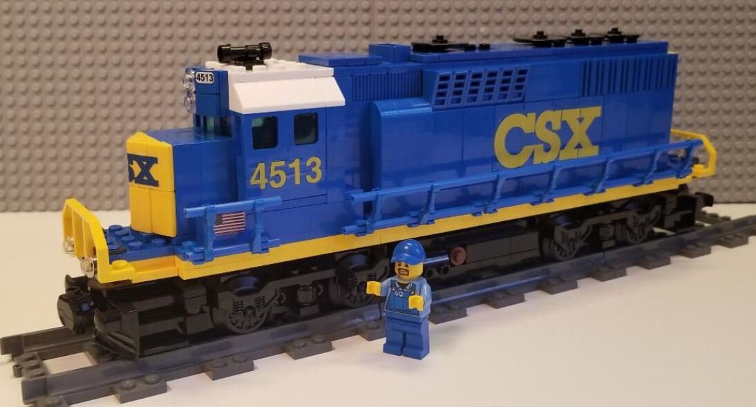 Custom Lego Train CSX Blue GP40 | Etsy