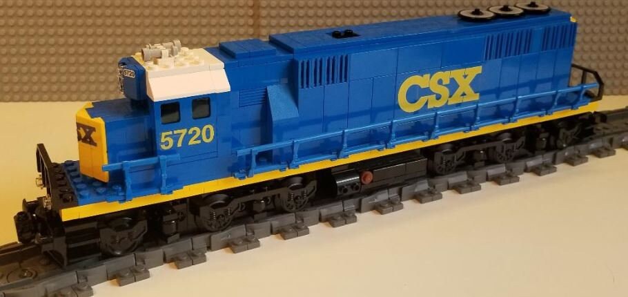 Custom Lego Train CSX SD60 all blue | Etsy