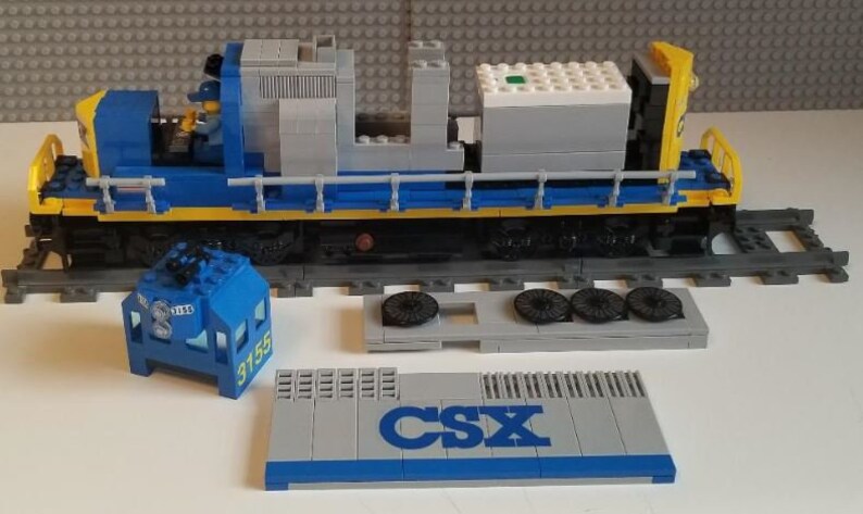 Custom Lego Train CSX Blue/Grey gp40 | Etsy