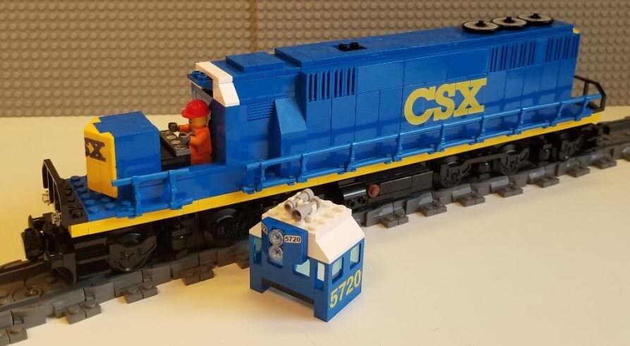 Custom Lego Train CSX SD60 all blue | Etsy