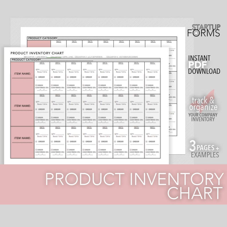 Product Inventory Chart, Business Product Inventory Checklist, Product ...