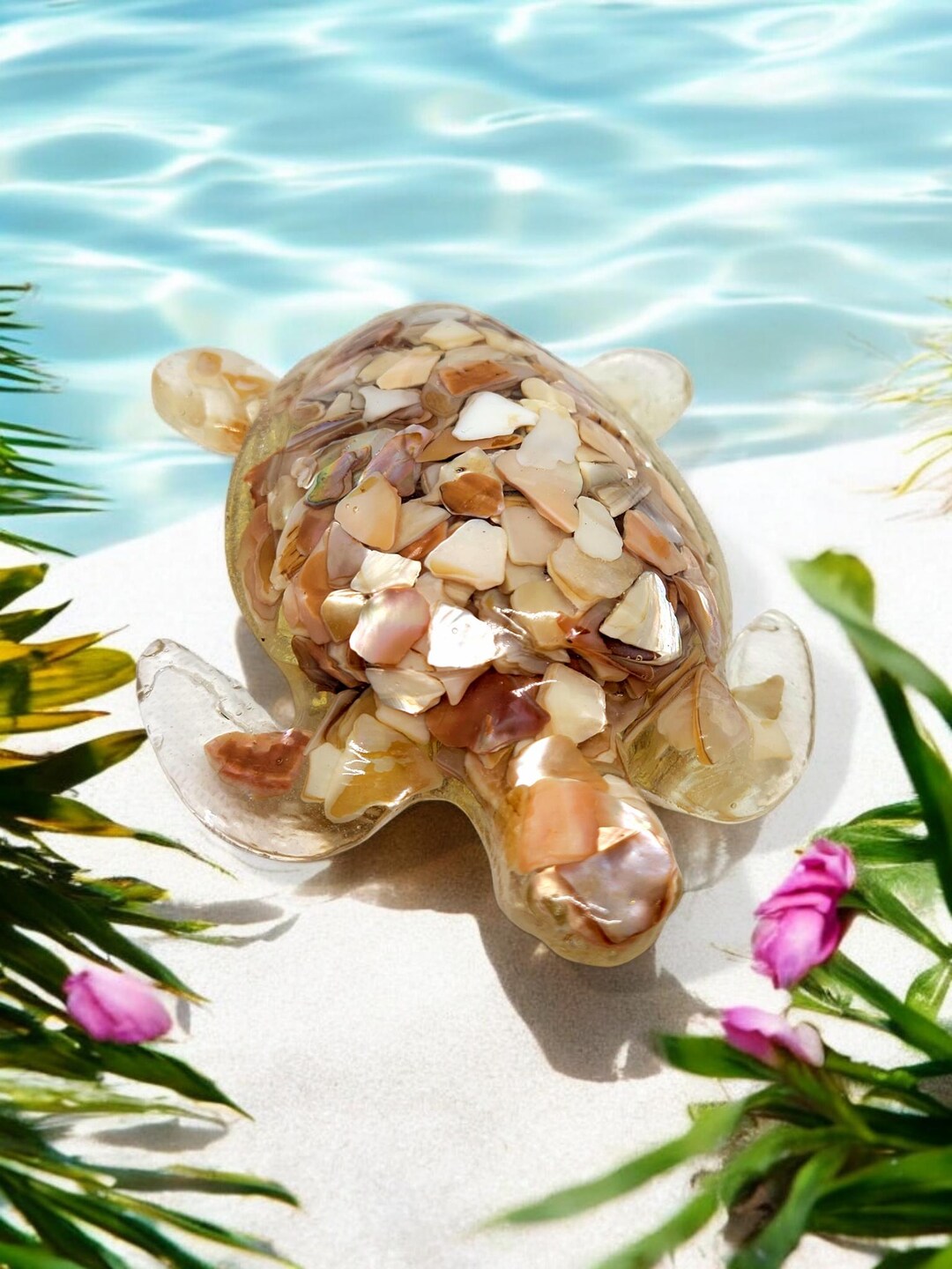 SEATURTLE Sea Shells Design Sea Turtle Room Decor Statue Figurine Room ...