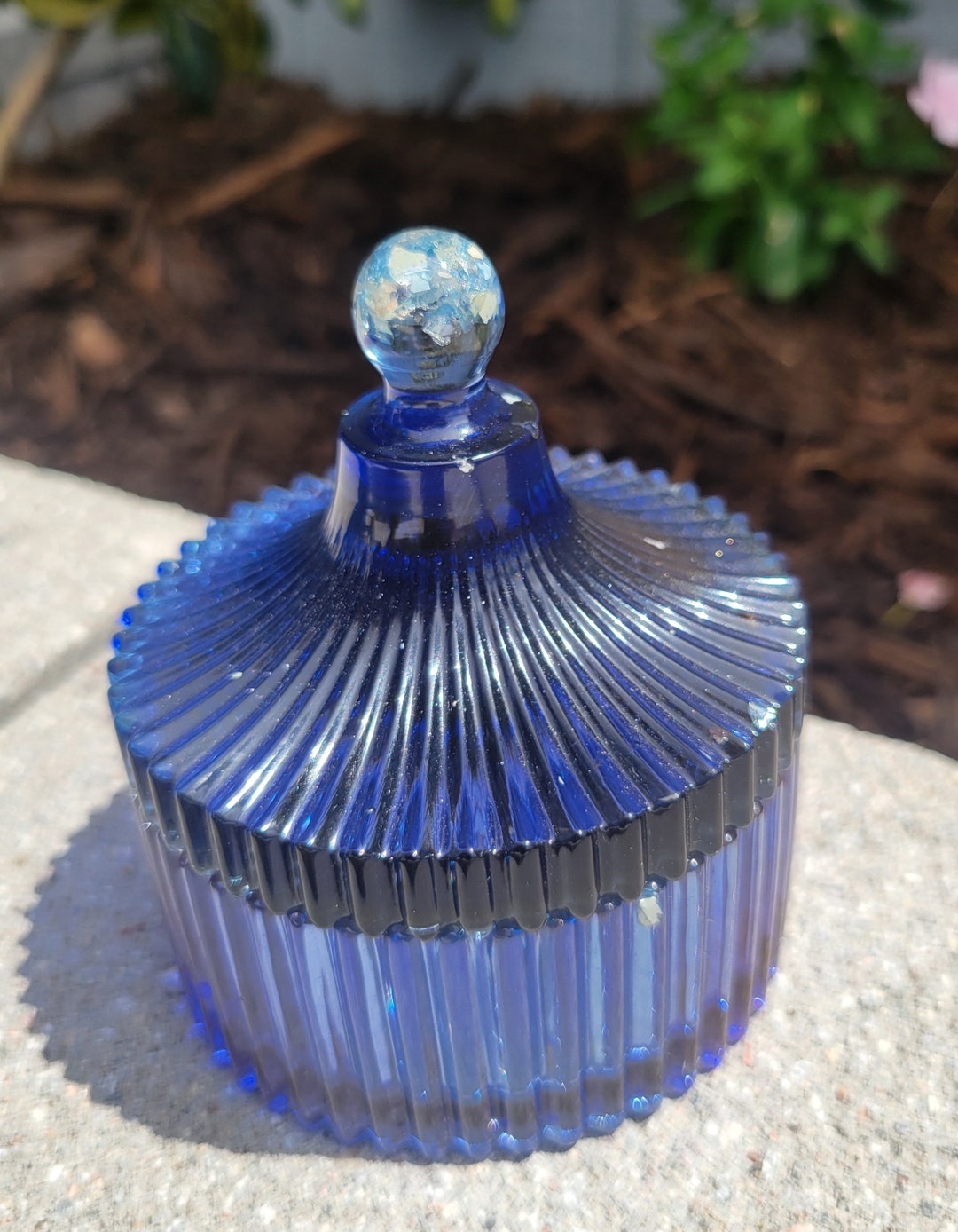 RESIN Clear Blue With Chunky Glitter Jar Storage Handmade GIFT ...